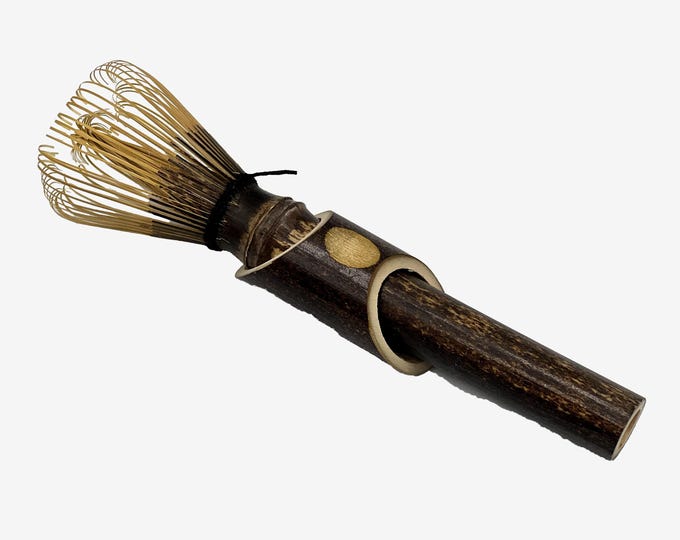 Japanese Style Long Handle Black Bamboo Matcha Whisk Japanese Chasen ...