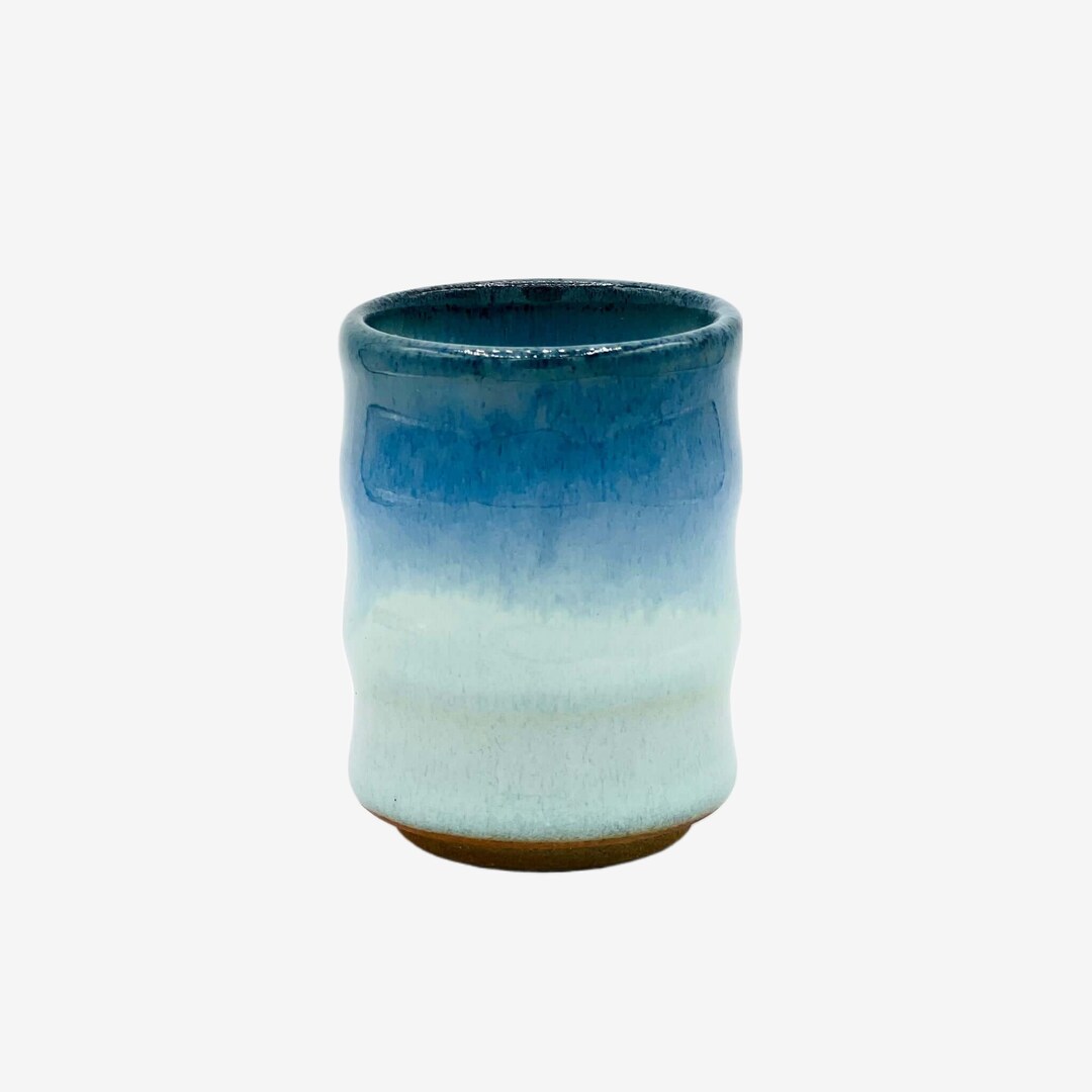 Japanese Ranyu Nagashi Blue Mino-yaki Yunomi Japanese Teacup - Etsy