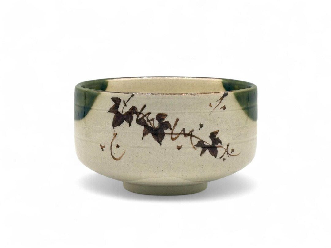 Japanese Oribe Forest Green Oribe-yaki Handcrafted Matcha Chawan 織部焼 ...