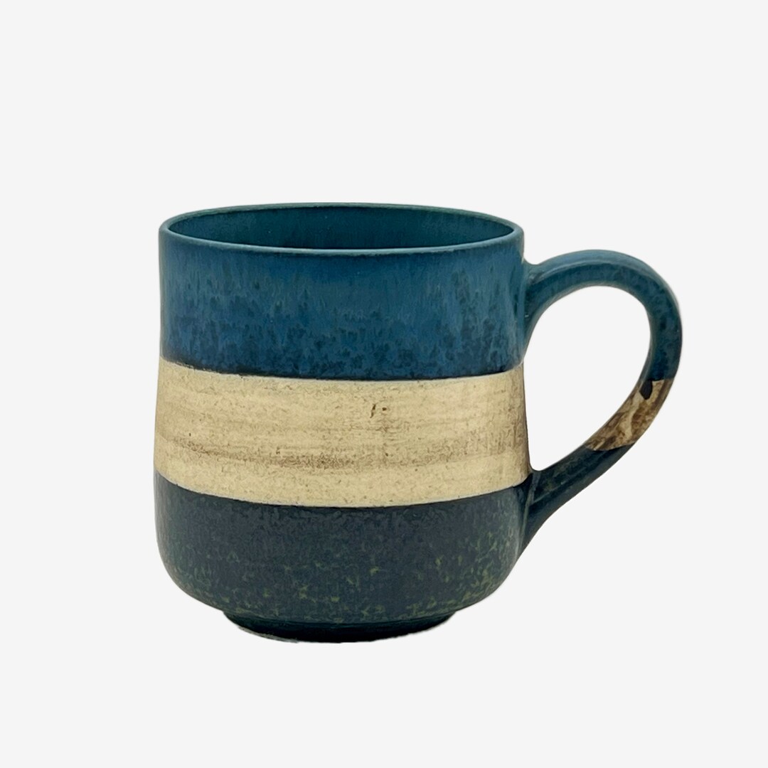 Japanese Handcrafted Sephia Dark Blue Tea Mug Japanese Tea Mug Inoue ...