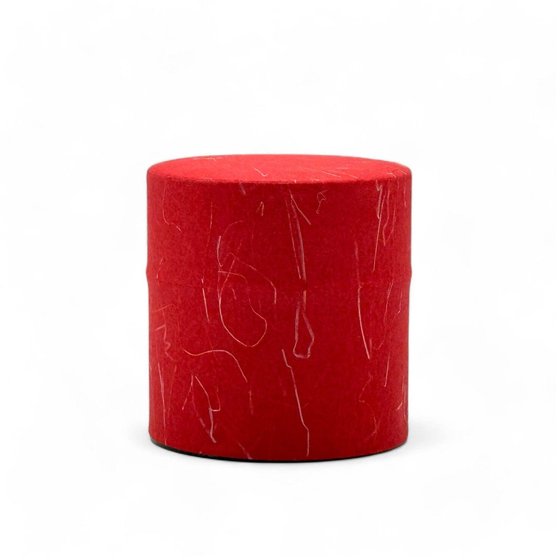 Japanese Aka Red Washi Paper Wrapped Tea Canister (S) - Japanese ...