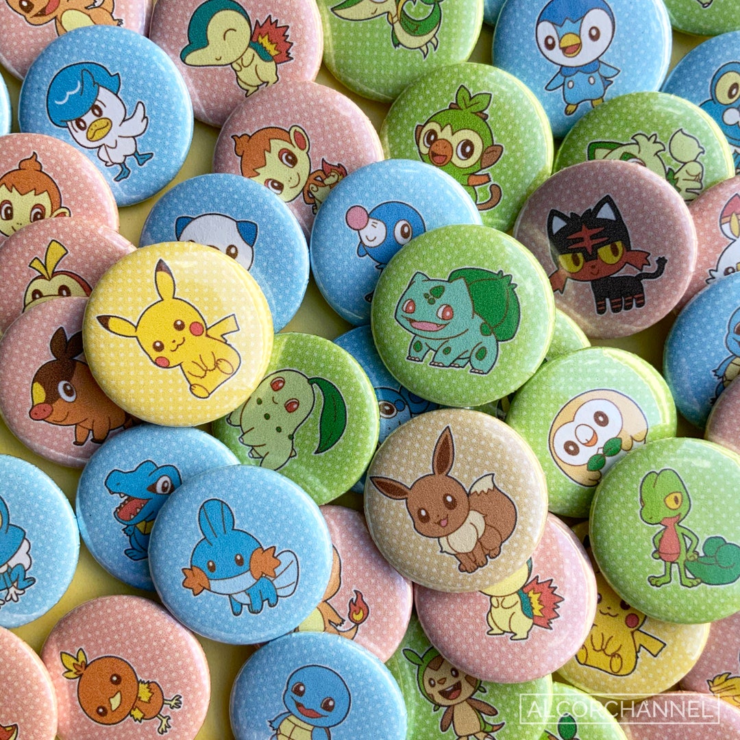 Pokemon Buttons - Etsy