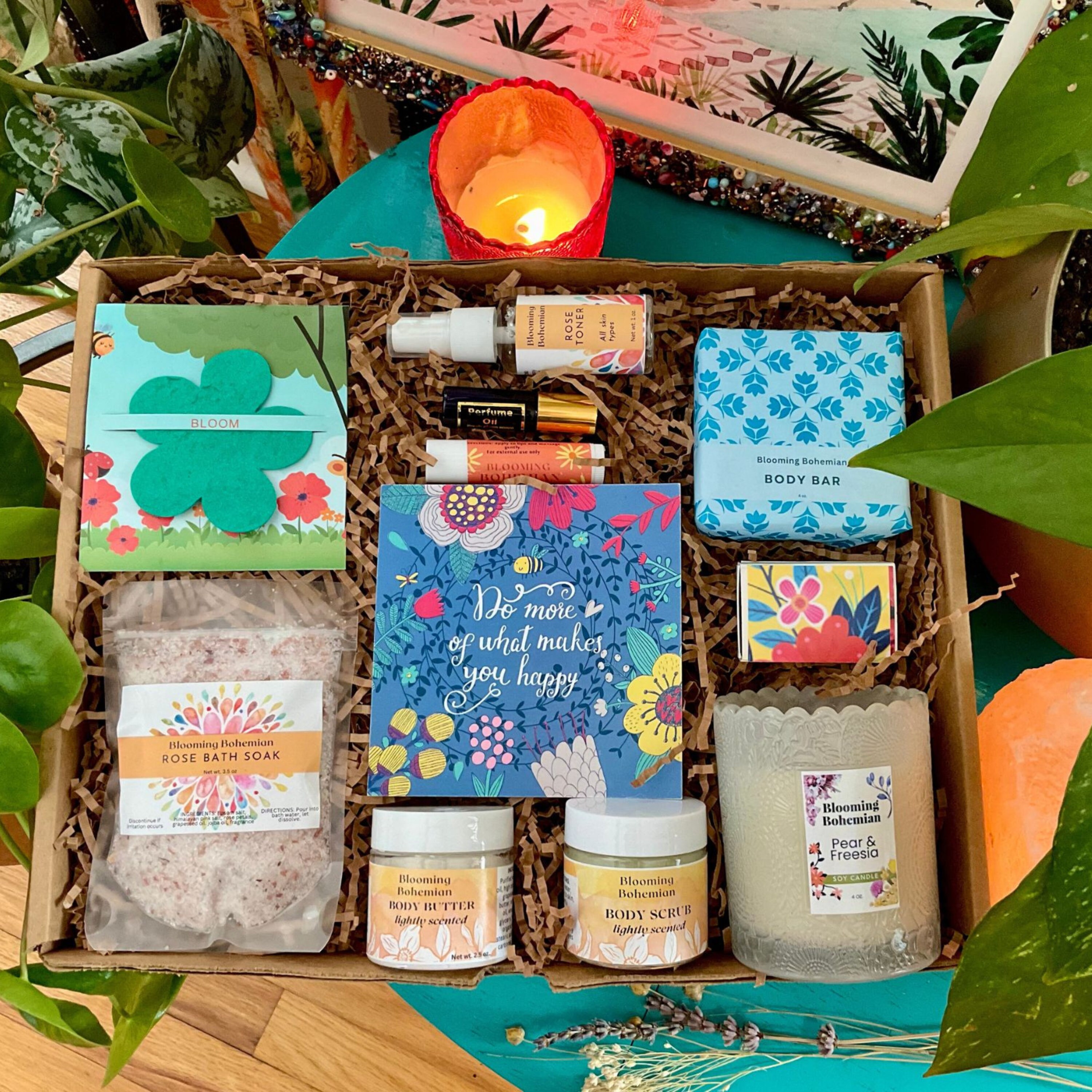 Girl Power Gift Set, Bohemian Spa Box, Handmade Care Package, Spa Gift ...