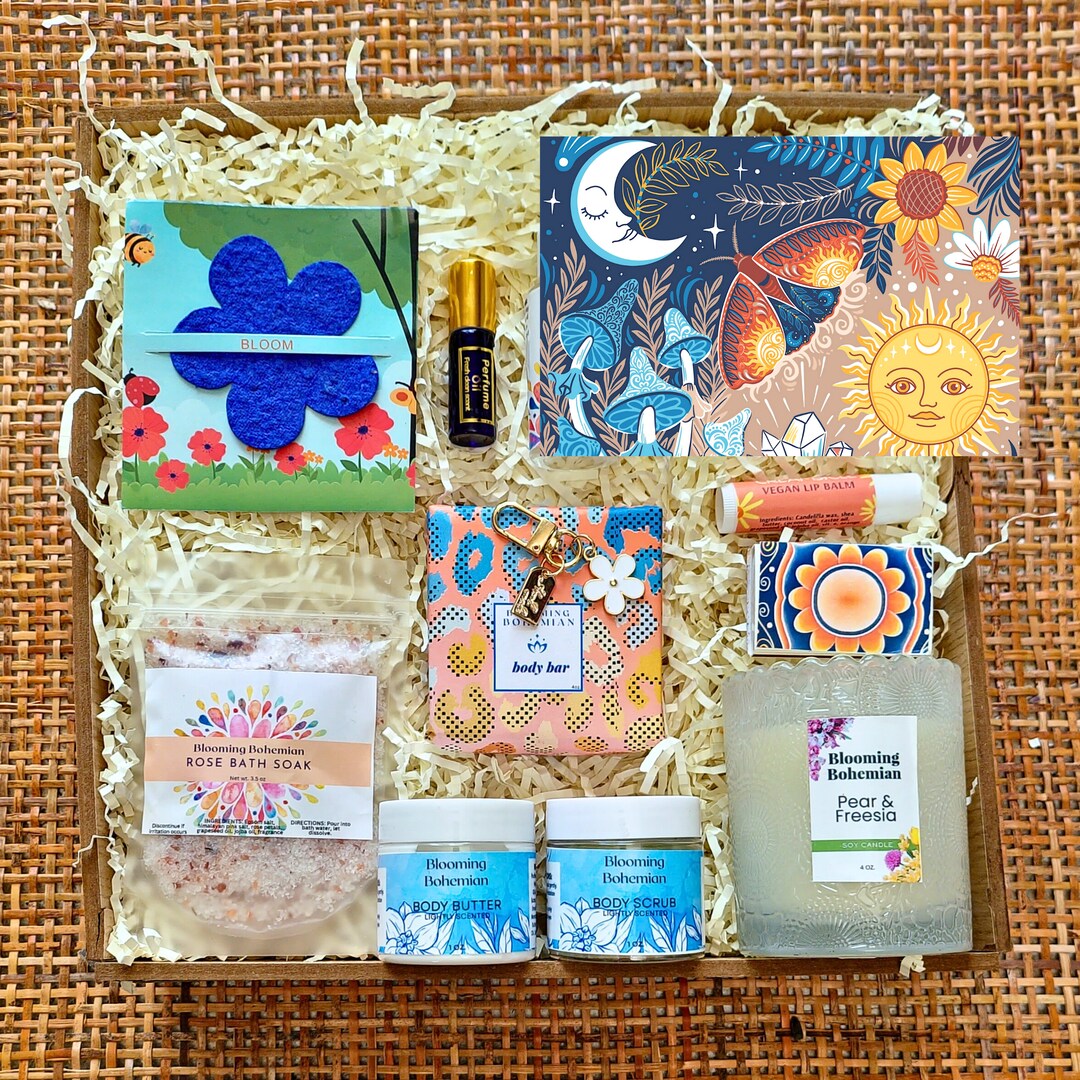 Bohemian Spa Box, Gift Set, Care Package, Pick Me up Gift, Personalized ...