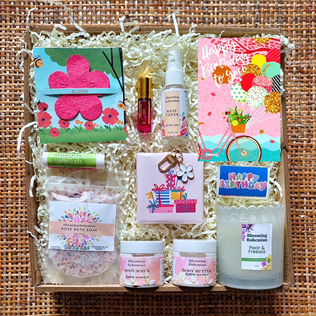 Happy Birthday Gift Set, Beauty Box, Care Package for Mom, Gift Box for ...