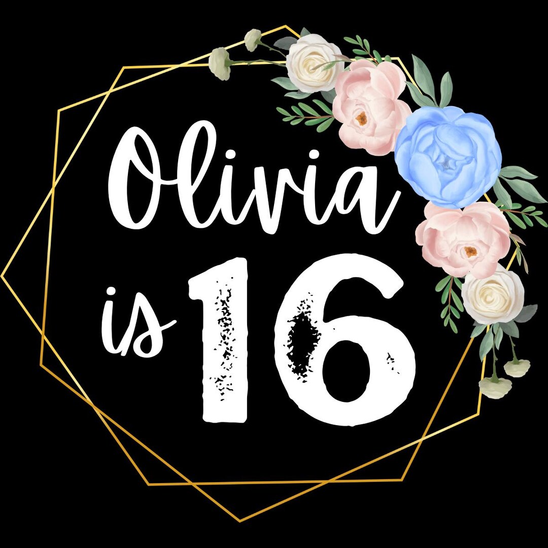 Personalized Sweet 16 Party Sign Bundle. Instant Download Sweet Sixteen ...