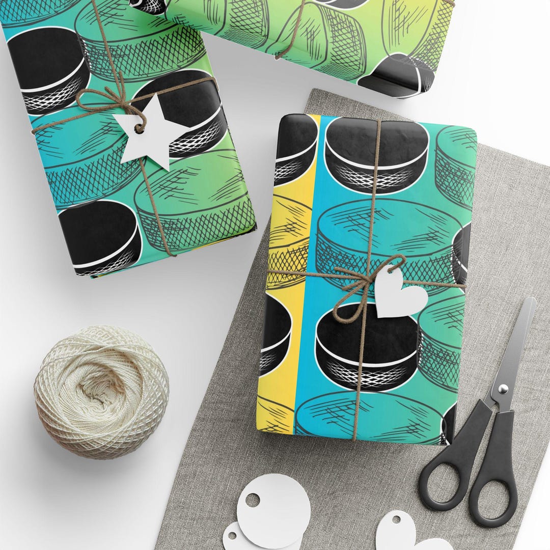 Hockey Wrapping Paper Roll | Gift Wrap for Birthdays, Celebrations, and ...