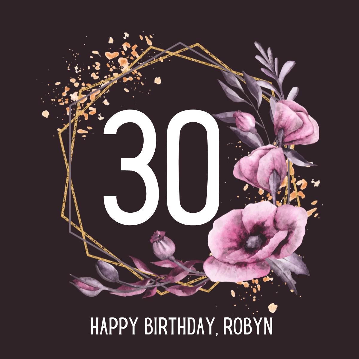 Personalized 30th Birthday Party Sign, Floral Milestone Decor (digital ...