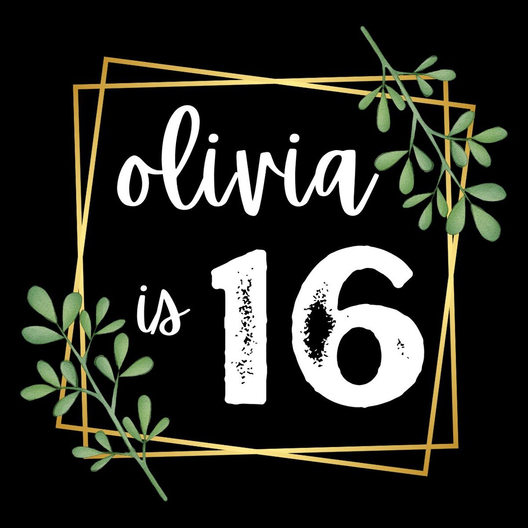 Personalized Sweet 16 Party Sign Bundle. Instant Download Sweet Sixteen ...
