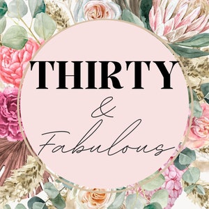 Floral 50th Birthday Sign: Customizable Party Decor - Wine Labels, Gift ...