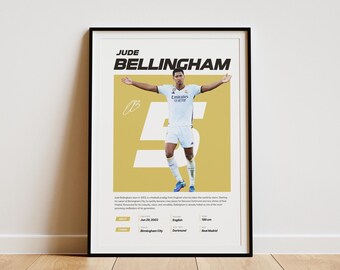 Jude Bellingham Poster, Real Madrid Poster, Football Gift, Sports ...