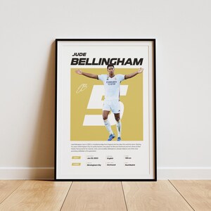 Jude Bellingham Poster, Bellingham Real Madrid Poster, Football Print ...