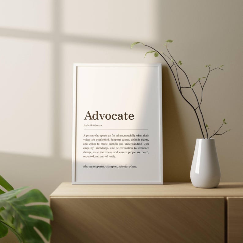 Advocate Definition Wall Art Print, Minimalist Lawyer Wall Art ...