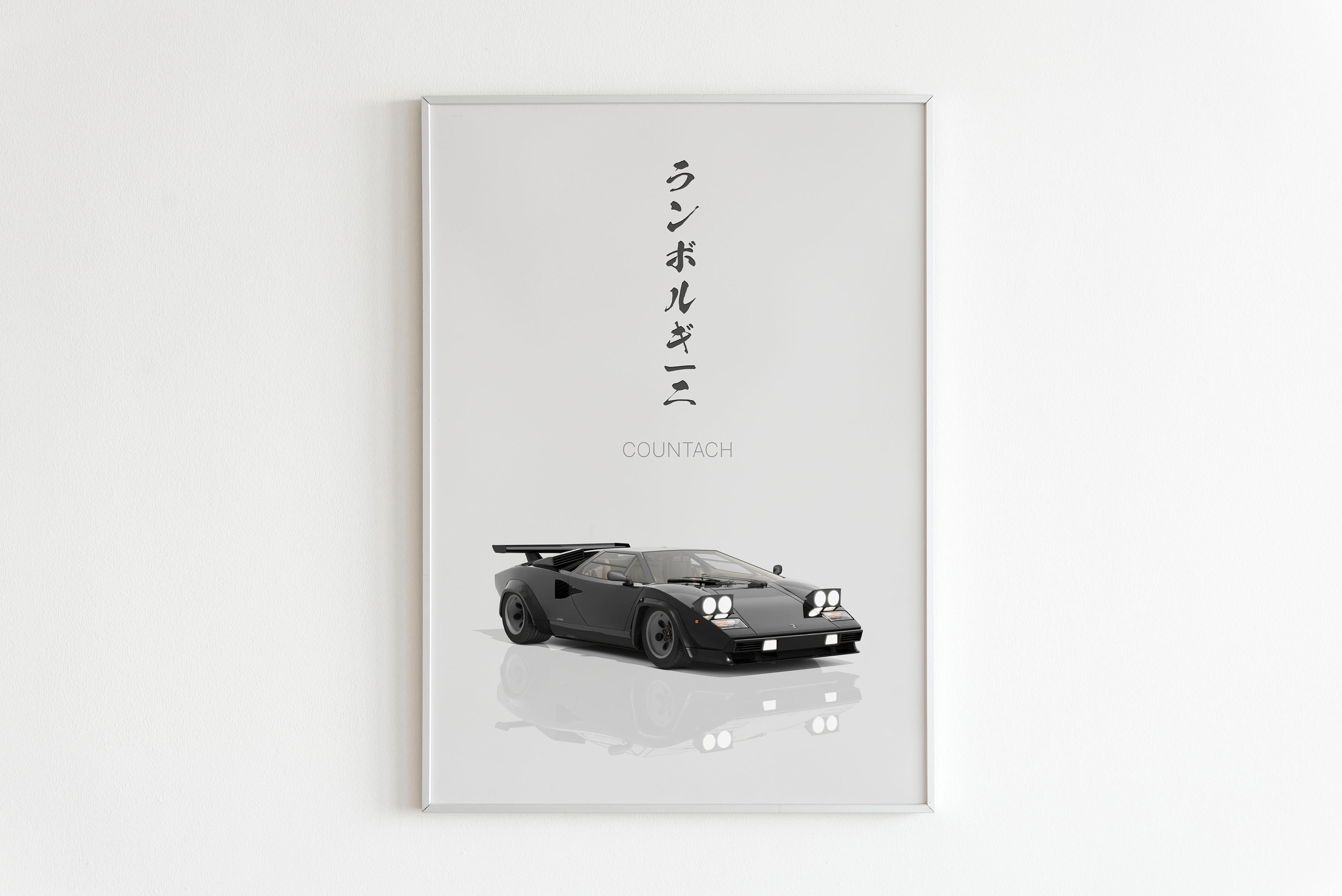 Lamborghini Countach Japanese Poster, Cars Poster Print, Retro Car ...
