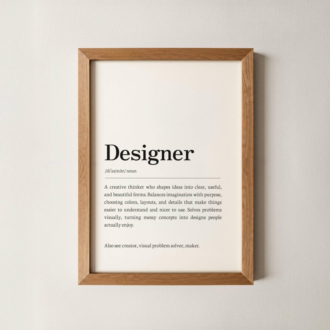 Designer Definition Wall Art Print, Graphic Designer Gift, Minimalist ...