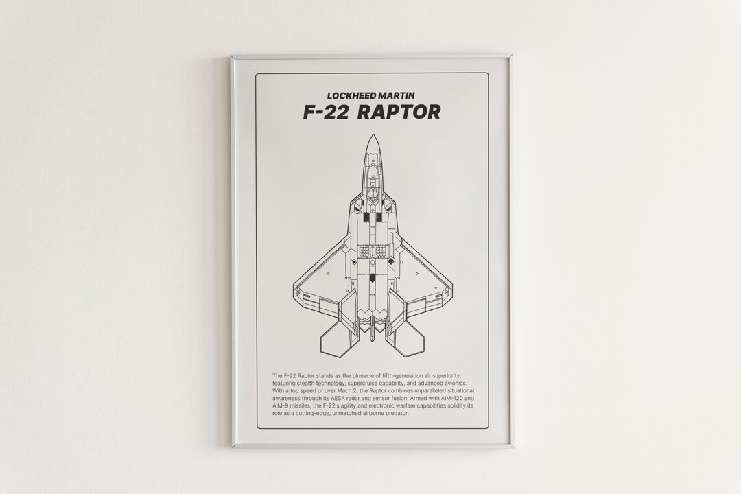 F-22 Raptor Patent Blueprint, F-22 Raptor Art Print, F22 Raptor Poster ...