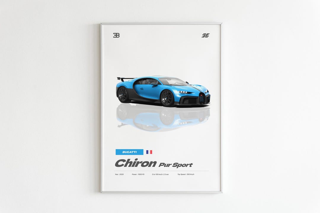 Bugatti Chiron Car Poster Cars Poster Print Retro Car Poster Supercar ...