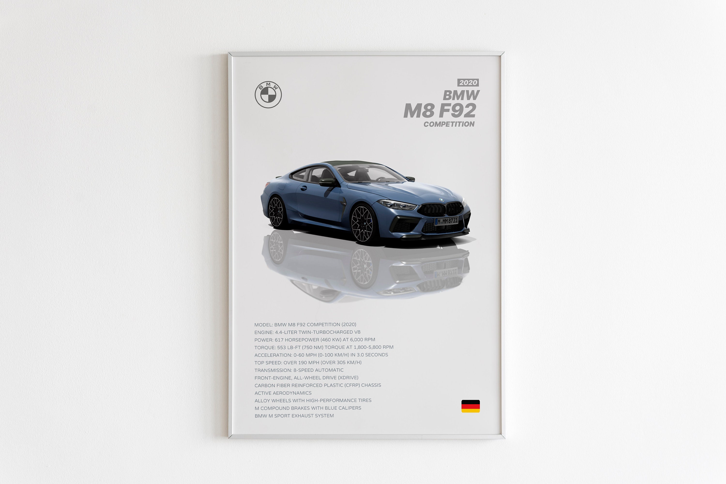 BMW M8 Car Poster, Cars Poster Print, Retro Car Poster, Supercar Poster ...