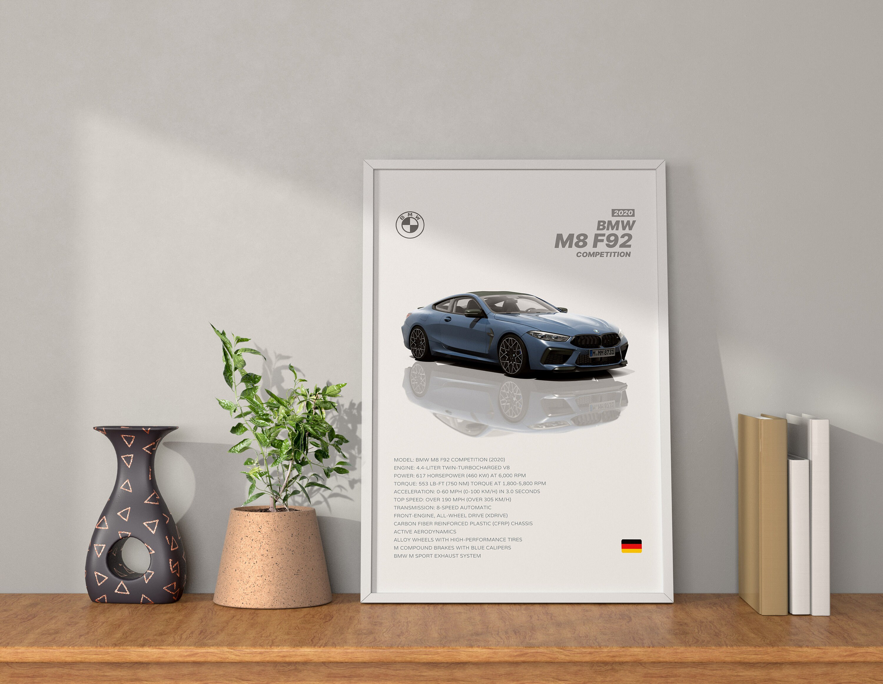 BMW M8 Car Poster, Cars Poster Print, Retro Car Poster, Supercar Poster ...