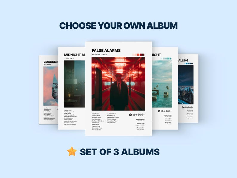 SET OF 3 Choose Your Own Album Poster Album Cover Custom Album Poster ...
