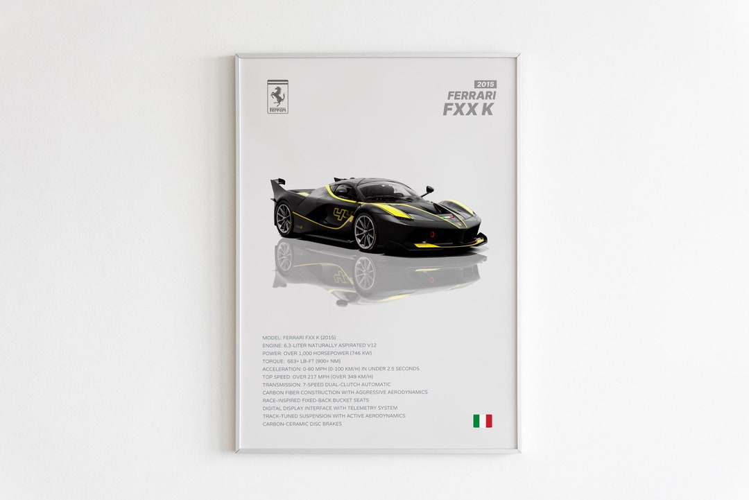 Ferrari FXX K Poster Print, Cars Poster, Supercar Poster, Gift for Him ...