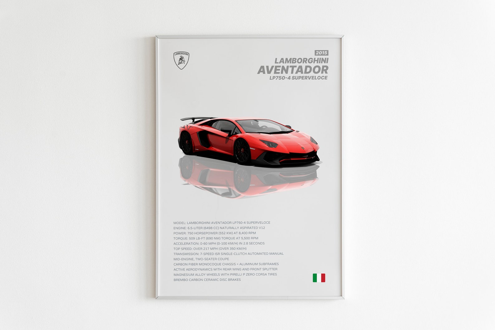 Set of 5 Lamborghini Poster, Cars Poster Print, Retro Car Poster ...