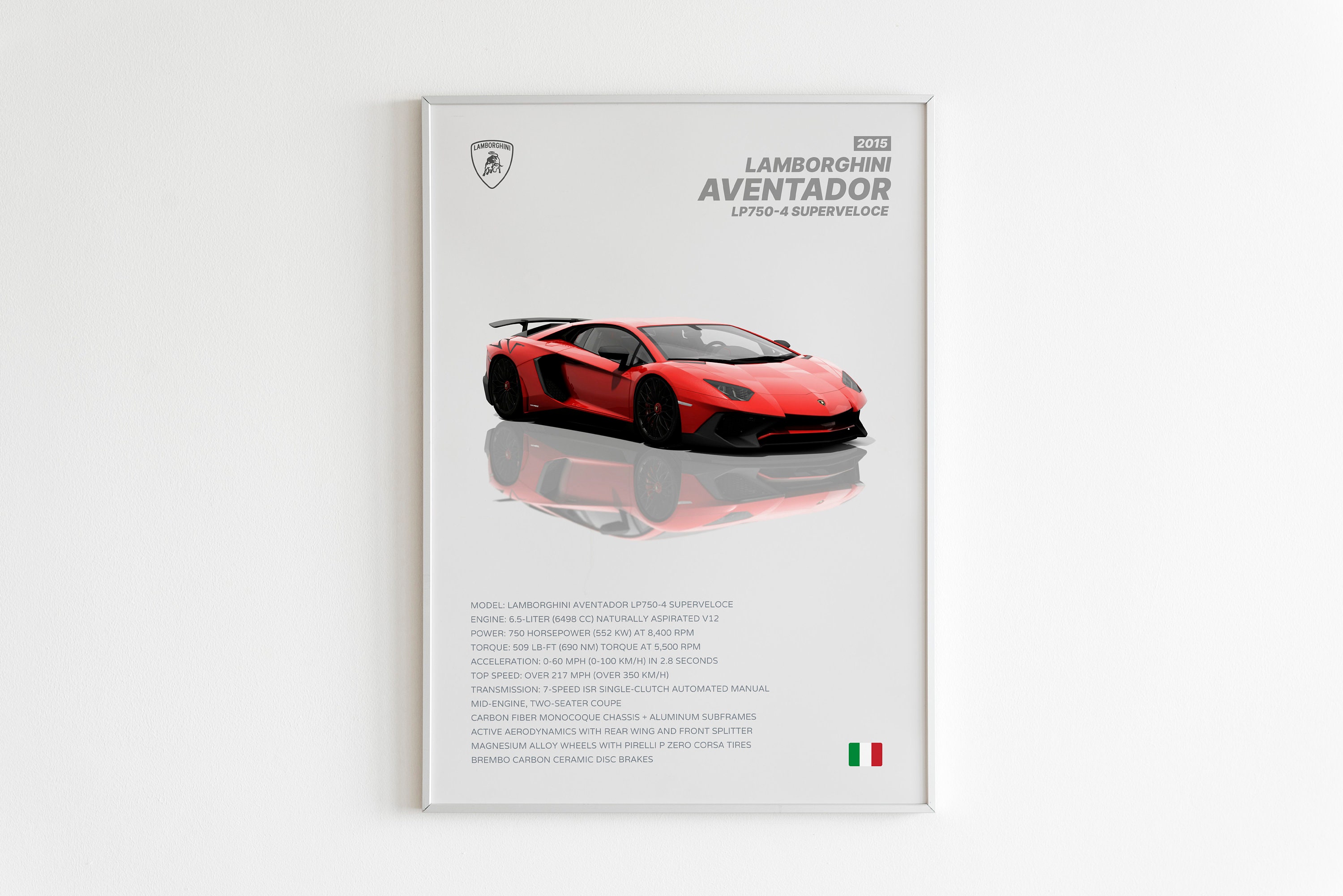 Set of 5 Lamborghini Poster, Cars Poster Print, Retro Car Poster ...