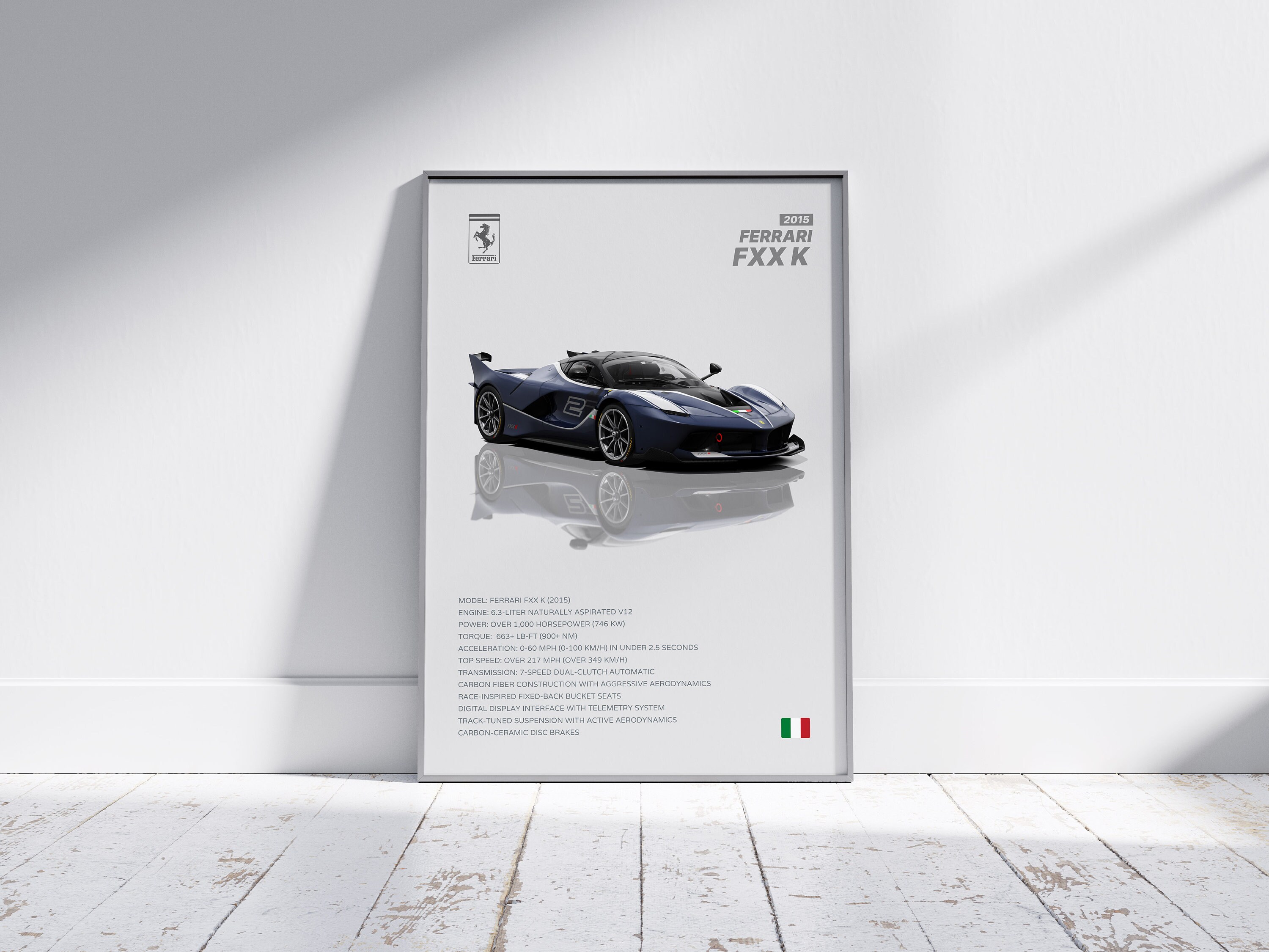 Ferrari FXX K Poster Print, Cars Poster, Supercar Poster, Gift for Him ...