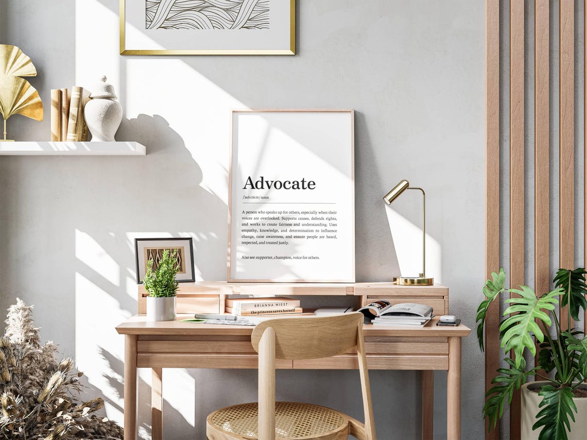 Advocate Definition Wall Art Print, Minimalist Lawyer Wall Art ...