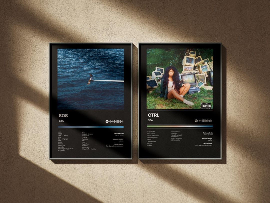 SZA Album Cover Posters Bundle Set of 2, Album Music Wall Art, Digital ...