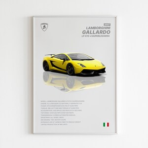 Set of 5 Lamborghini Poster, Cars Poster Print, Retro Car Poster ...