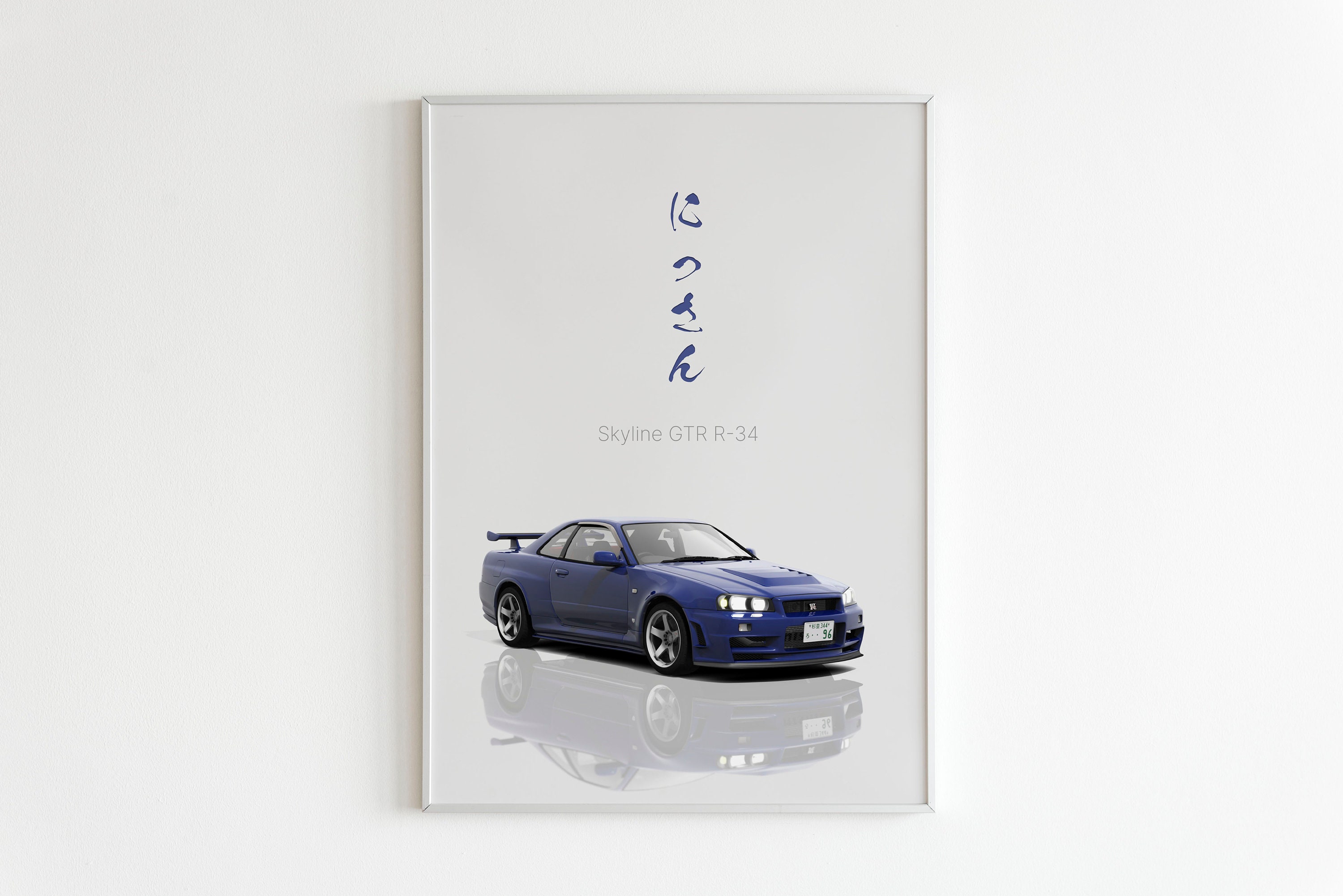 Nissan Skyline GTR R-34 Japanese Car Poster, Cars Print, Supercar ...