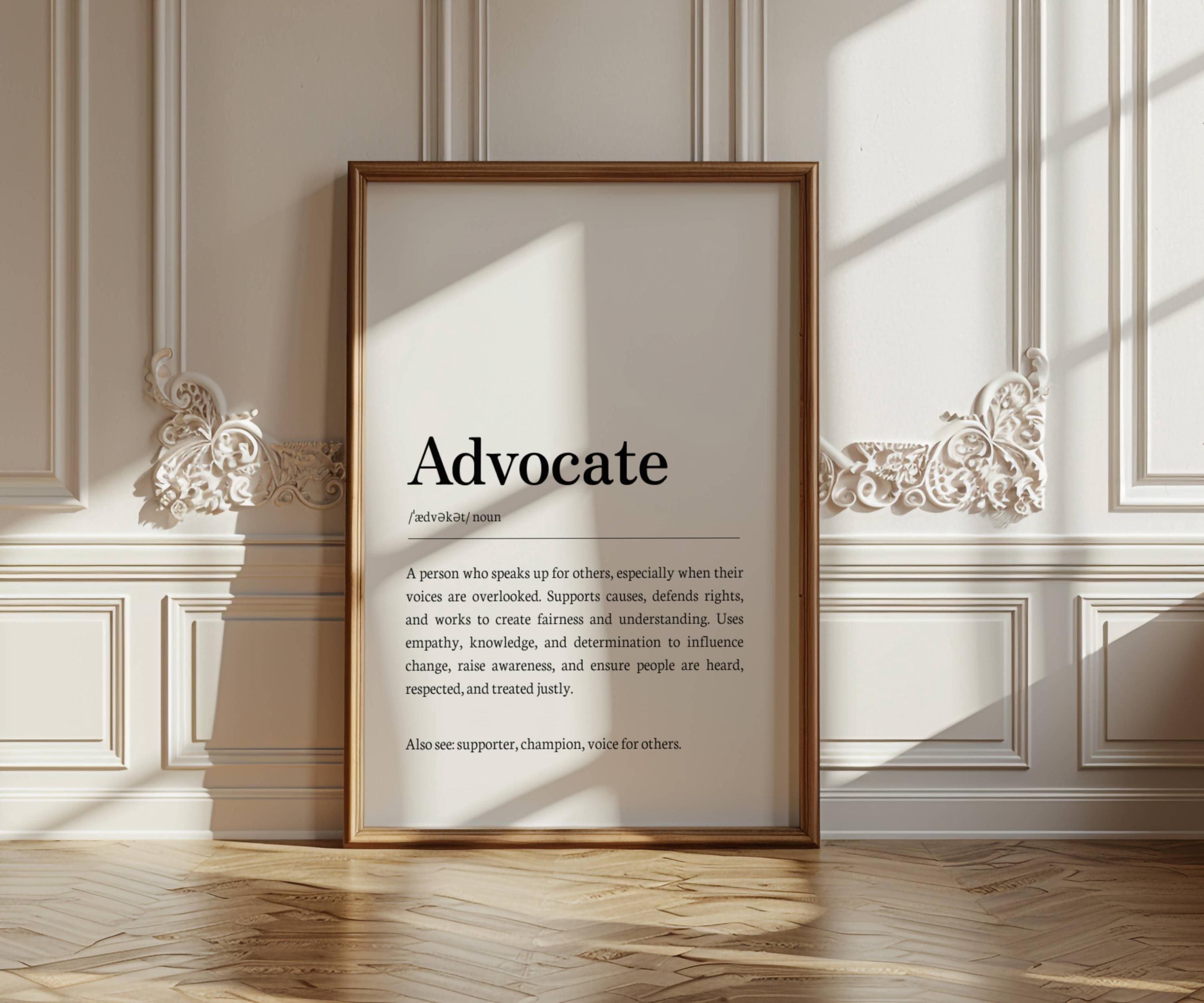 Advocate Definition Wall Art Print, Minimalist Lawyer Wall Art ...
