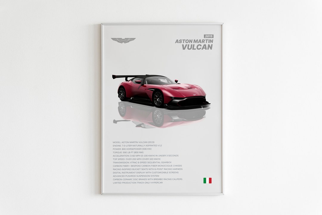 Aston Martin Vulcan Poster Print, Cars Poster, Supercar Poster, Gift ...