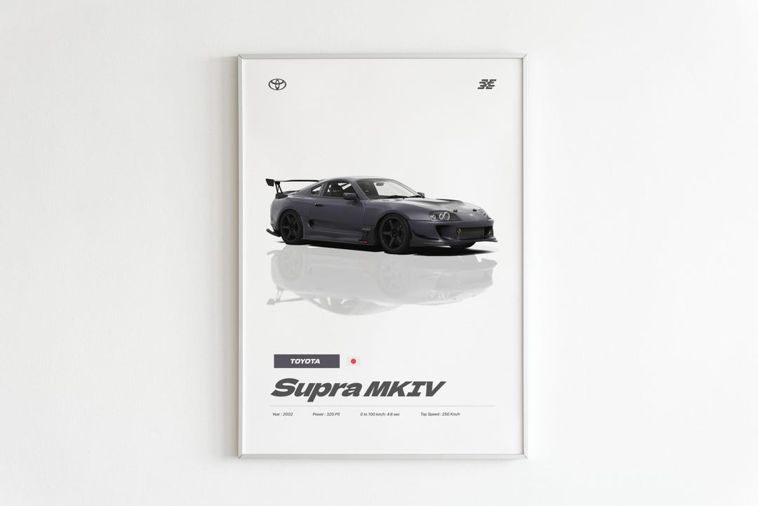 Toyota Supra Car Poster Cars Poster Print Retro Car Poster Supercar ...
