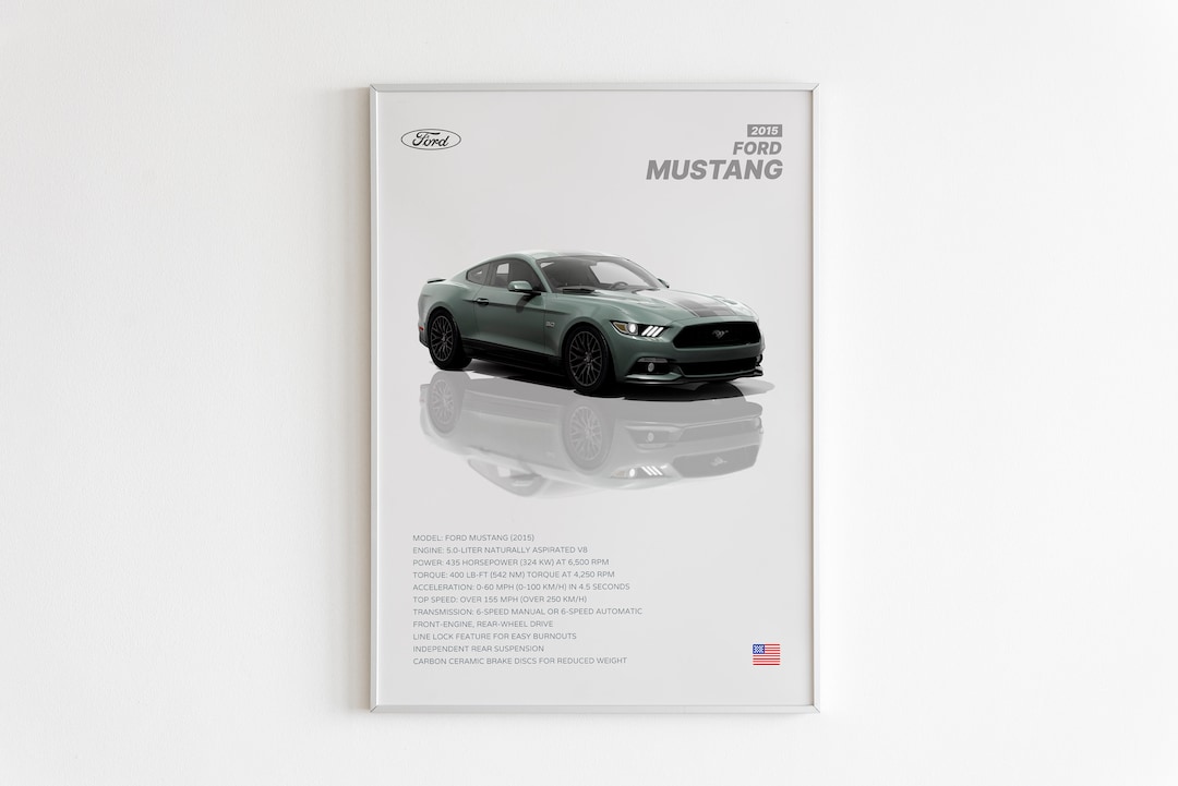 Ford Mustang Car Poster, Cars Poster Print, Hypercar Poster, Supercar ...
