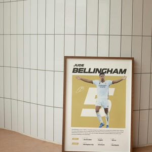 Jude Bellingham Poster, Bellingham Real Madrid Poster, Football Print ...