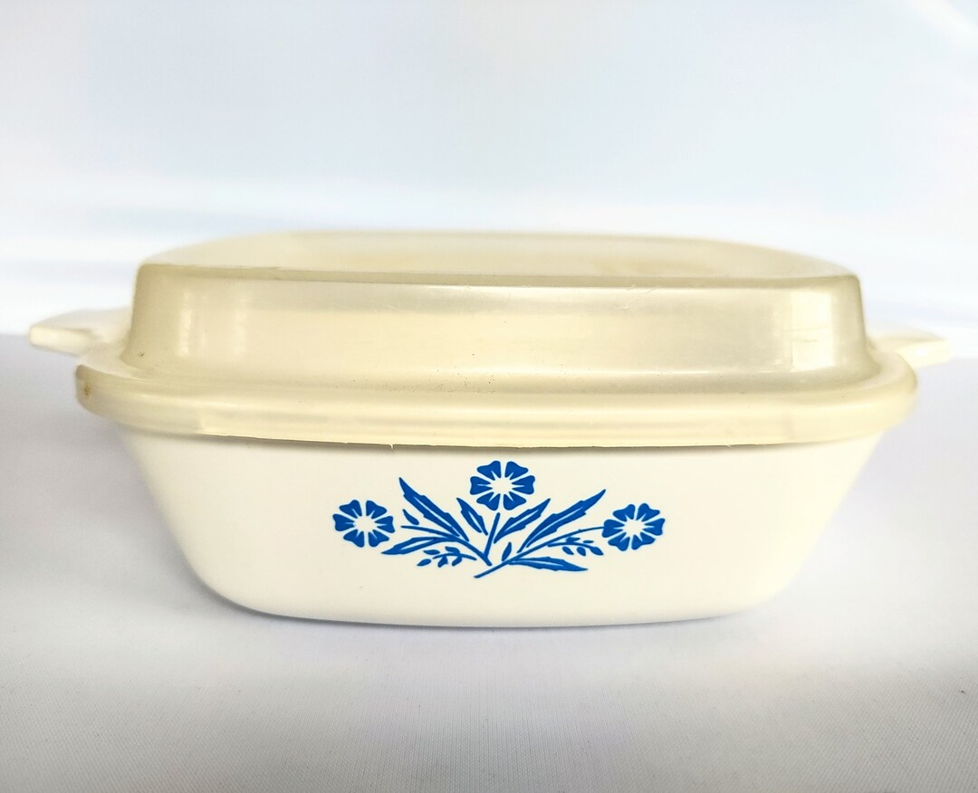 Corning Ware Blue Cornflower P-41-B Petite Pan With Plastic Lid Snack ...