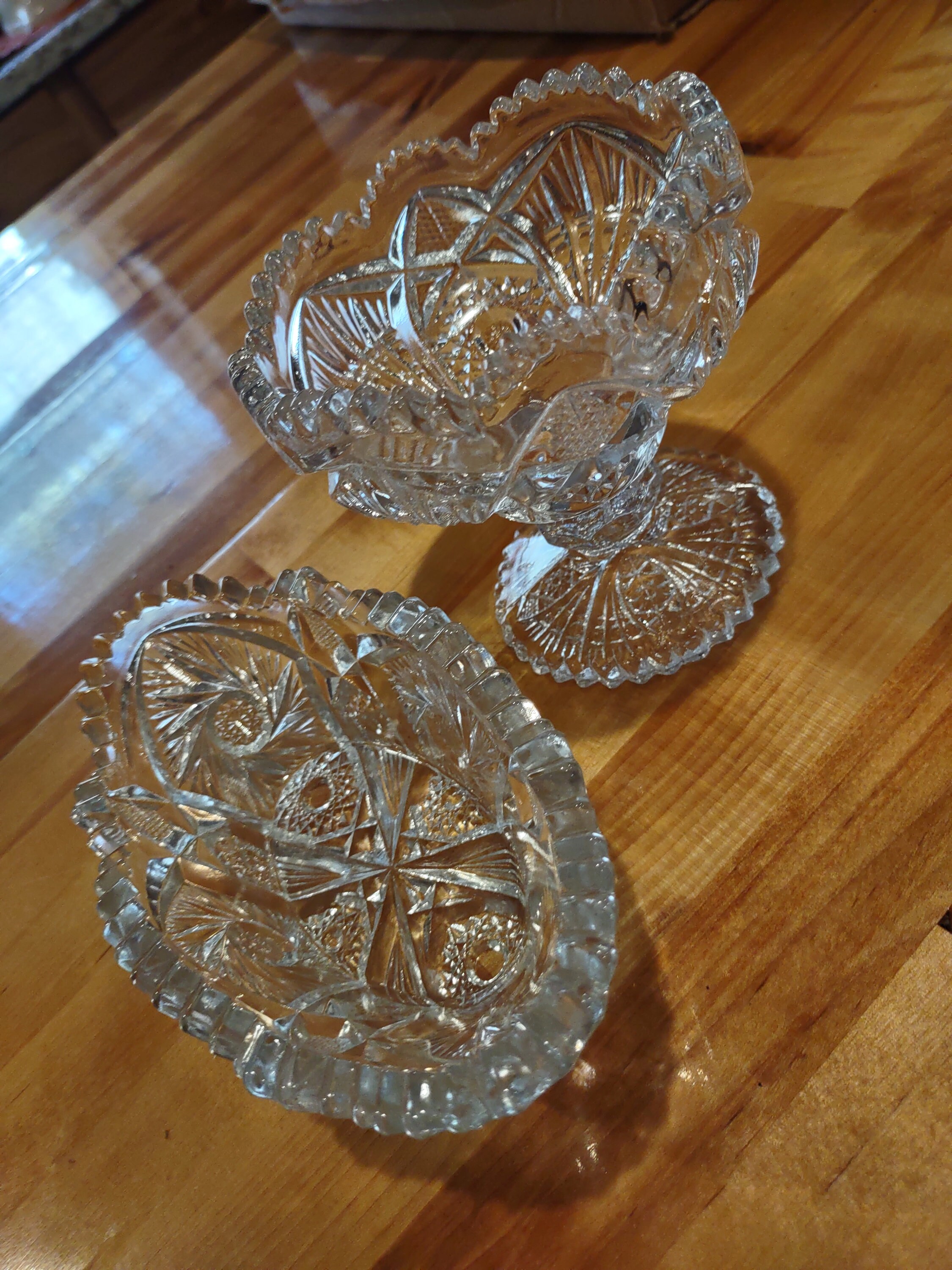 Vintage Imperial Glass EAPG Nucut Sawtooth Compote/footed Bowl and ...