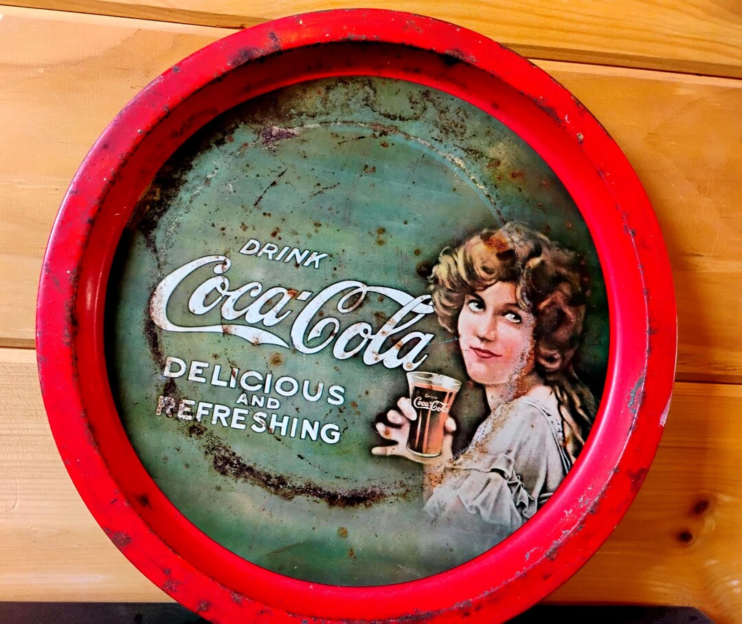Vintage Coca Cola Round Serving Tray Tip Tray Drink Coca Cola ...