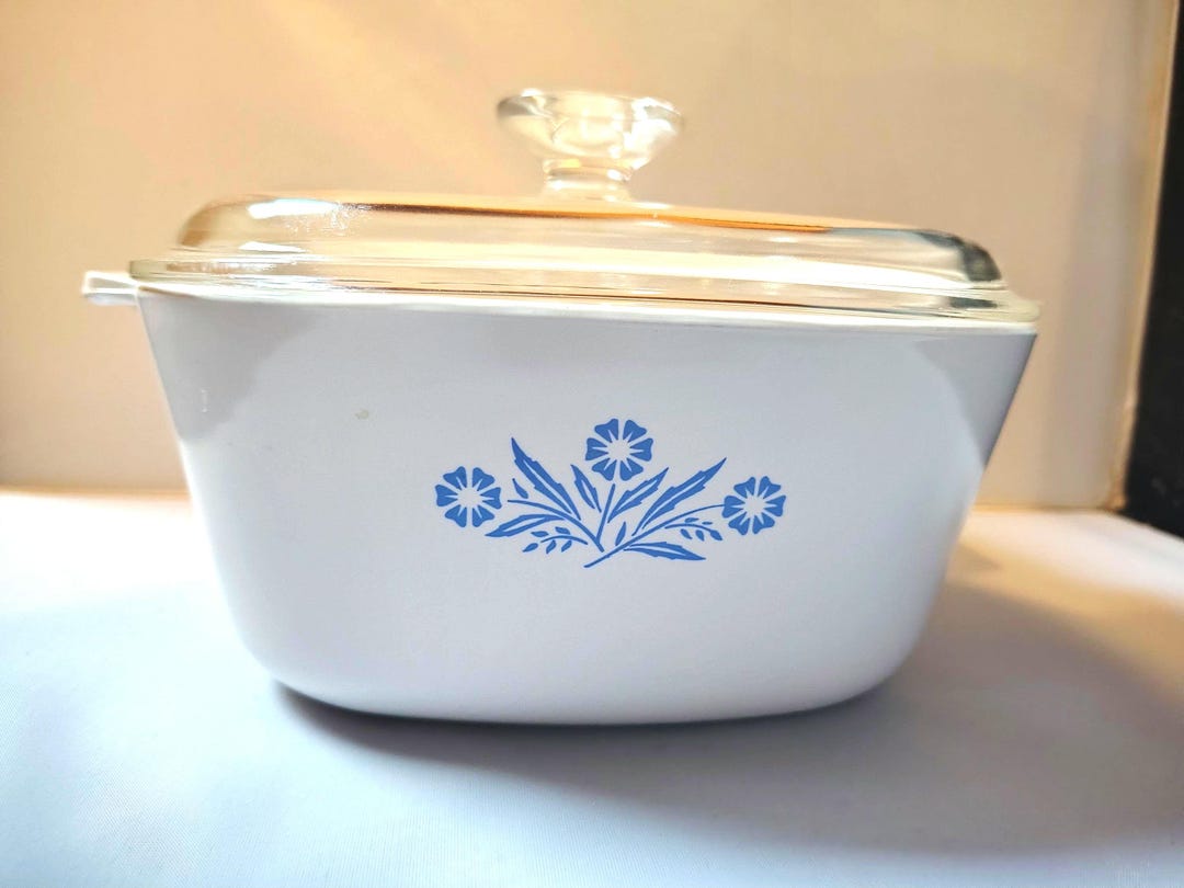 Corning Ware Blue Cornflower Baking Casserole Dish RARE P-2 1/2-B Lid A ...