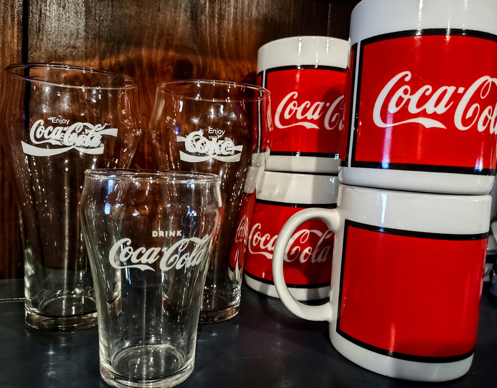 Vintage Coke Coca Cola Glass Bottles Coffee Cup Mugs Collectible ...