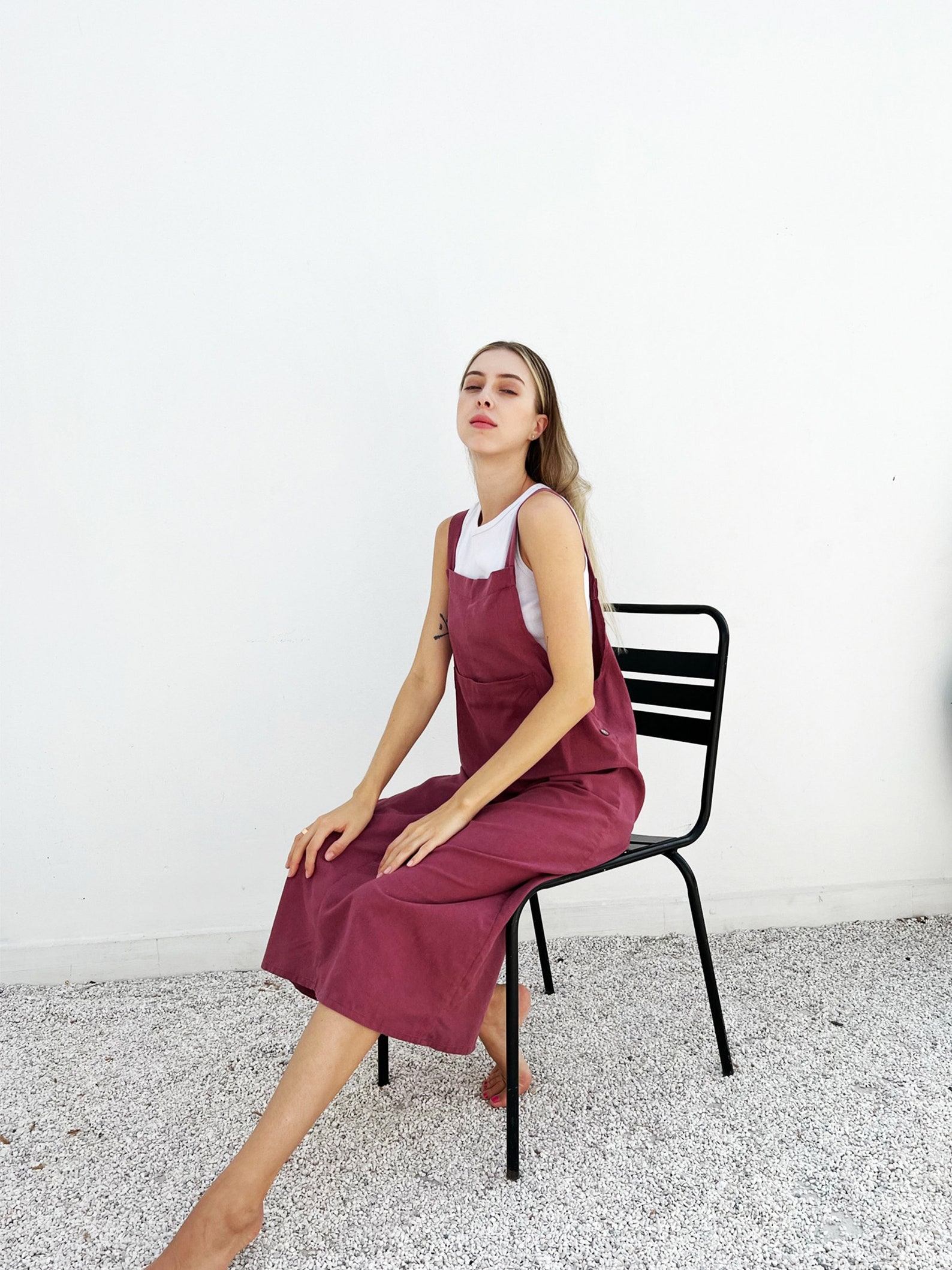 Linen Apron Dress – Linen Long Pinafore Dress – Overall Dress - Maxi ...