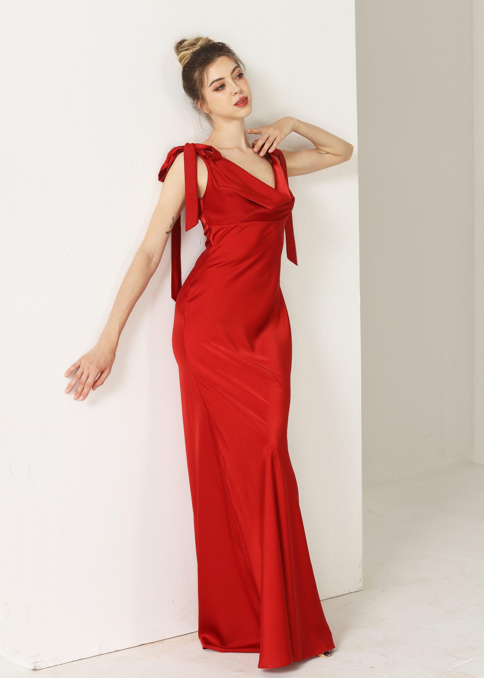 Silk Dress - Silk Wedding Dress- Bridesmaid Dress - Long Silk Dress ...