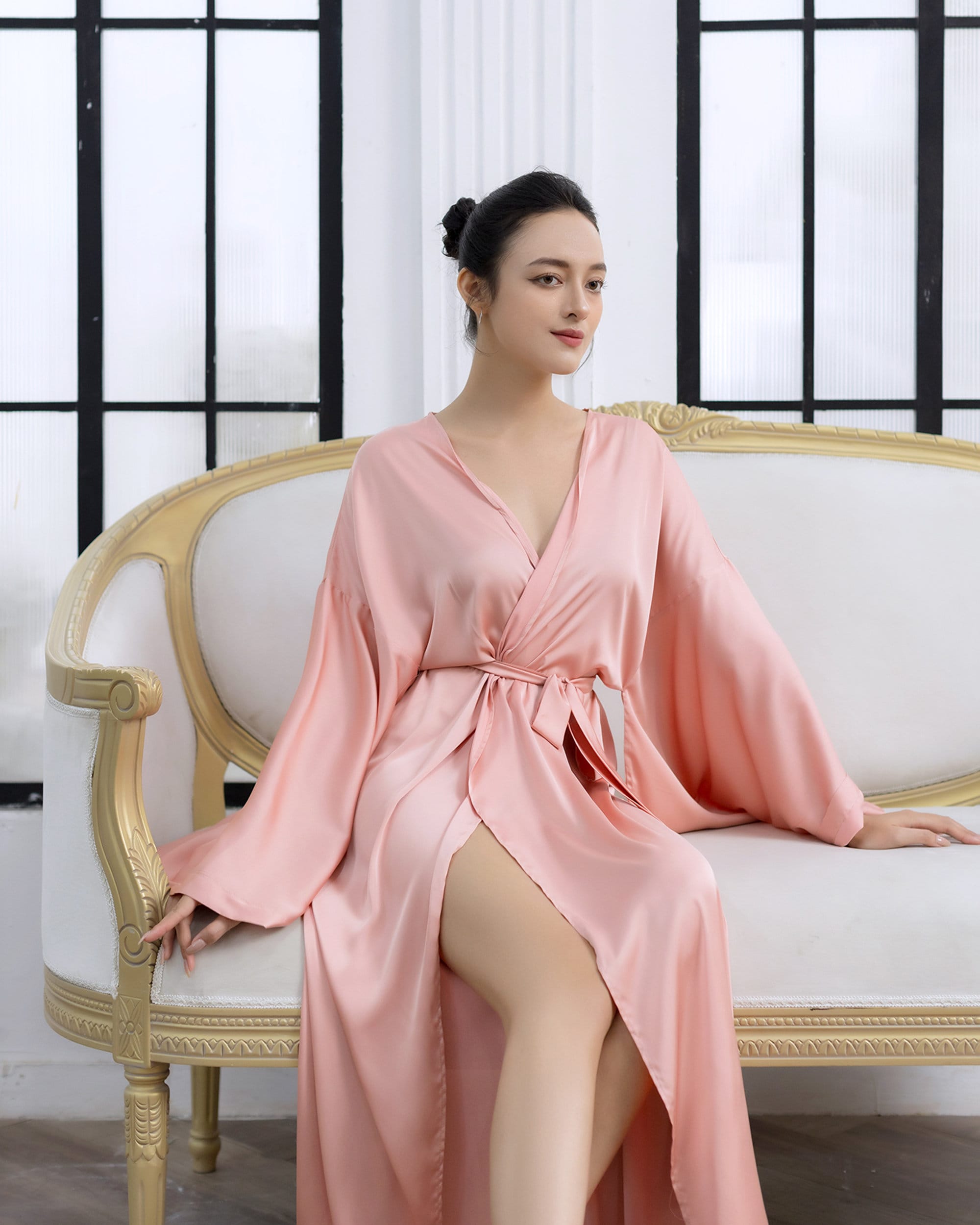 Plus Size Silk Robe for Women Bridesmaid Robe Pink Color - Etsy