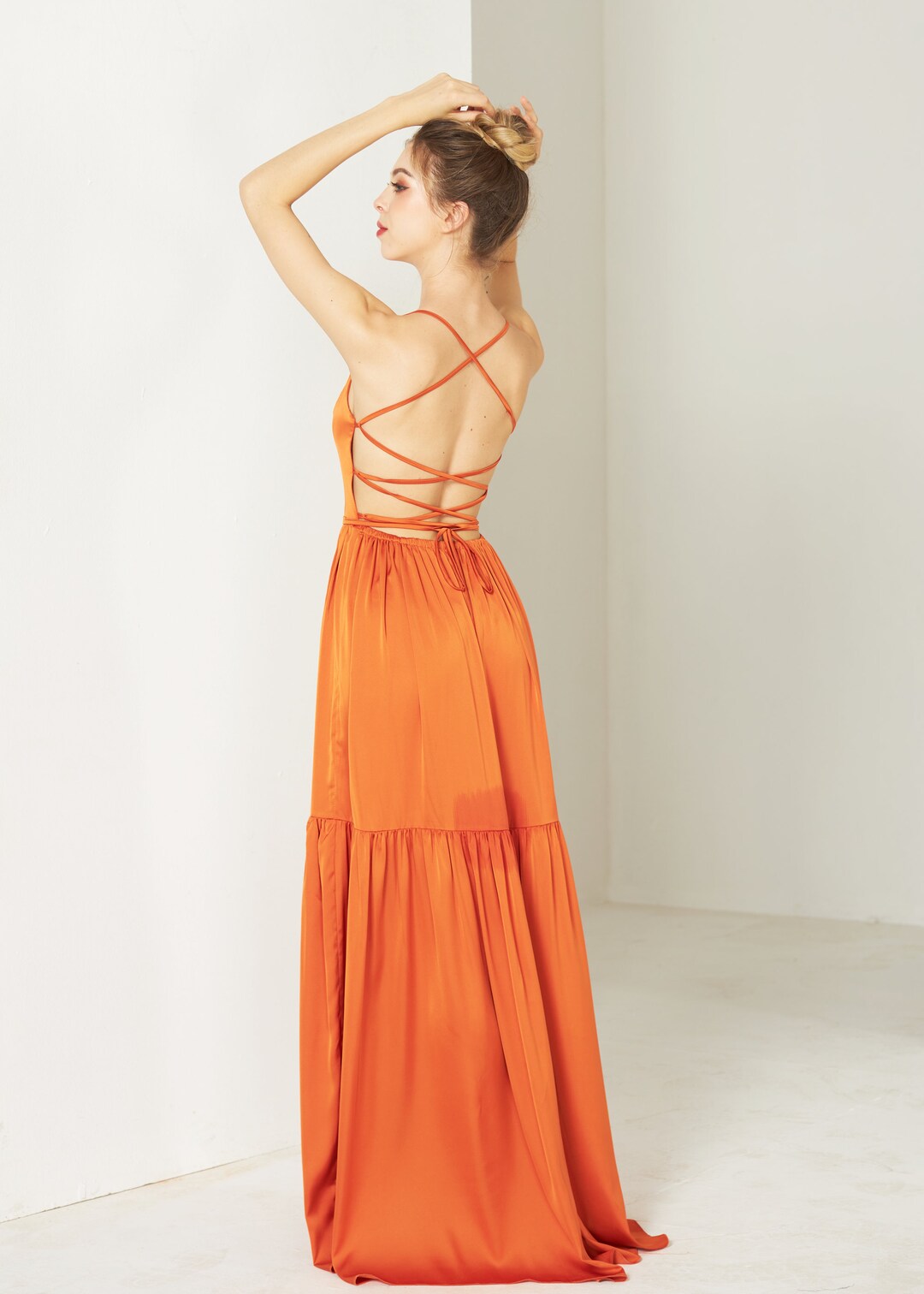 Women Summer Dress - Long Silk Dress – Maxi Floor Length Dress - Silk ...