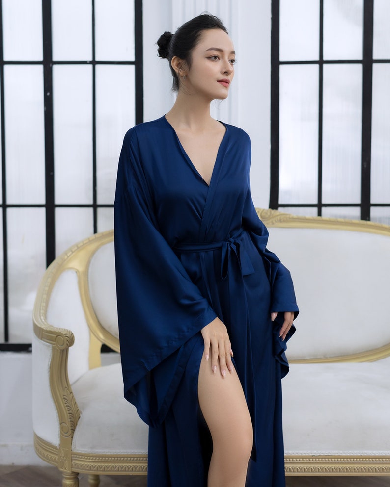 Bridal Long Silk Robe Wedding Robe Floor Length Gown - Etsy