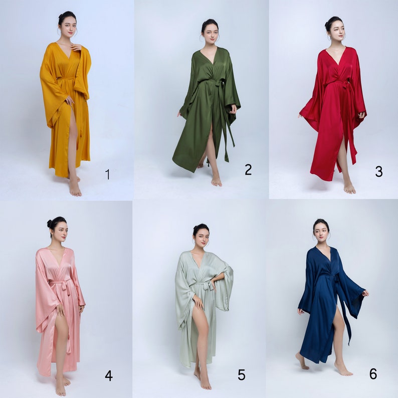 Bridal Long Silk Robe Wedding Robe Floor Length Gown - Etsy