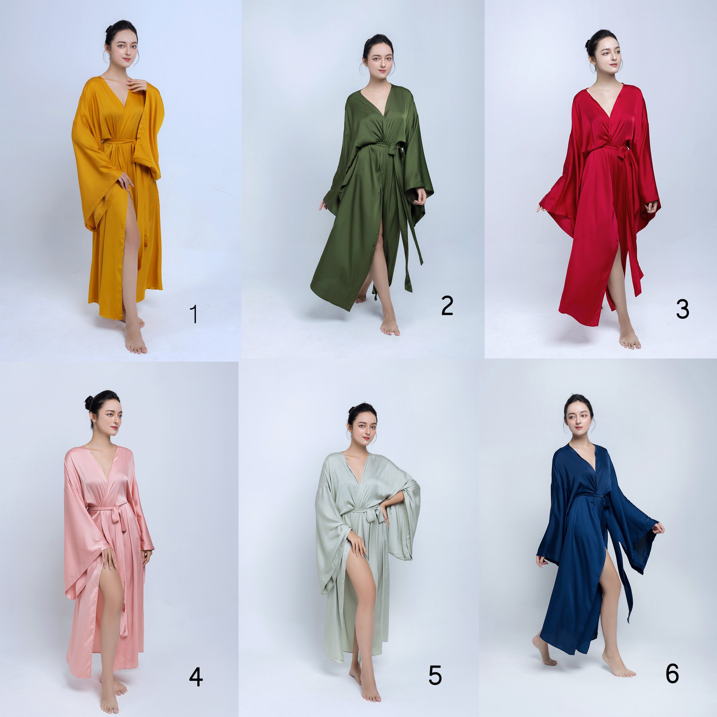 Plus Size Silk Robe for Women Bridesmaid Robe Pink Color - Etsy