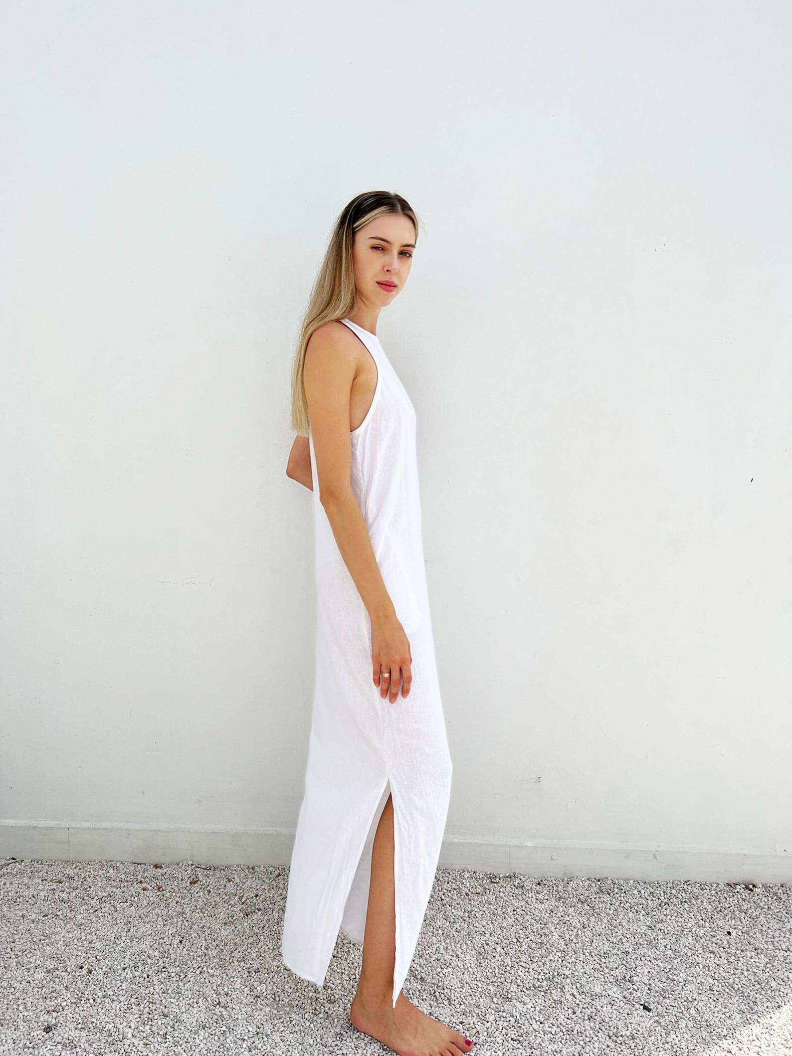 Robe longue en lin - Robe d'été en lin - Robe longue en lin - Robe en ...